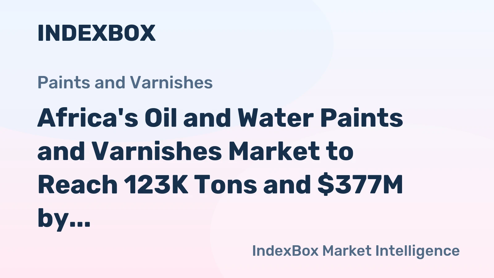 Africa's Oil and Water Paints and Varnishes Market to Reach 123K Tons and $377M by 2035