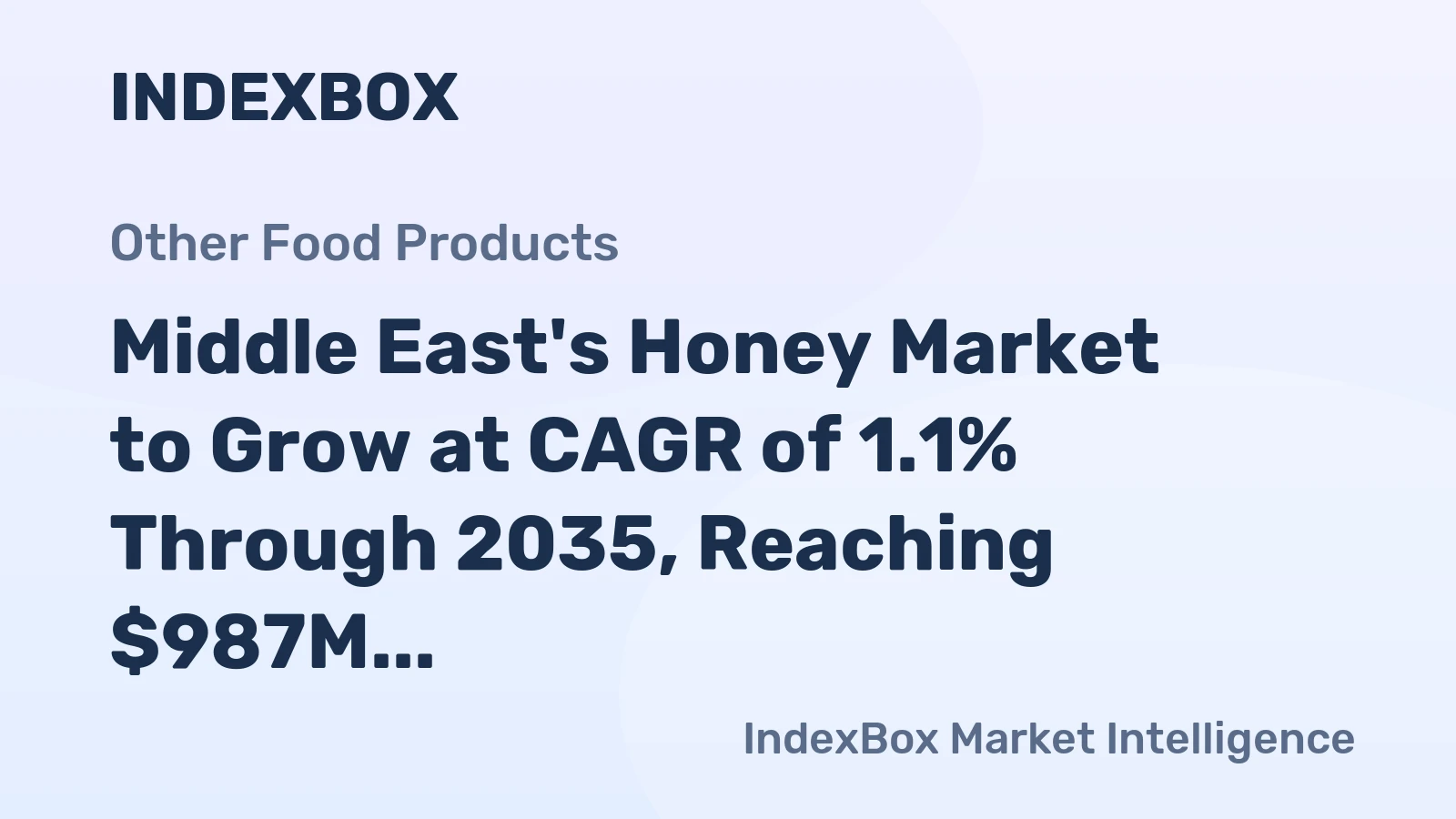Middle East's Honey Market to Grow at CAGR of 1.1% Through 2035, Reaching $987M