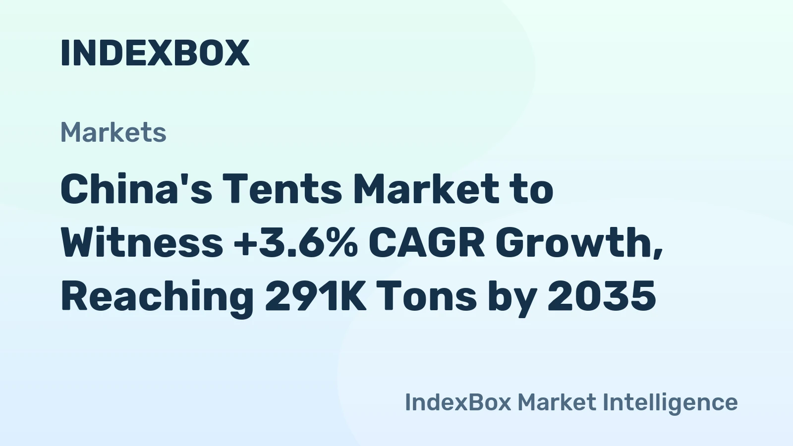China's Tents Market to Witness +3.6% CAGR Growth, Reaching 291K Tons by 2035