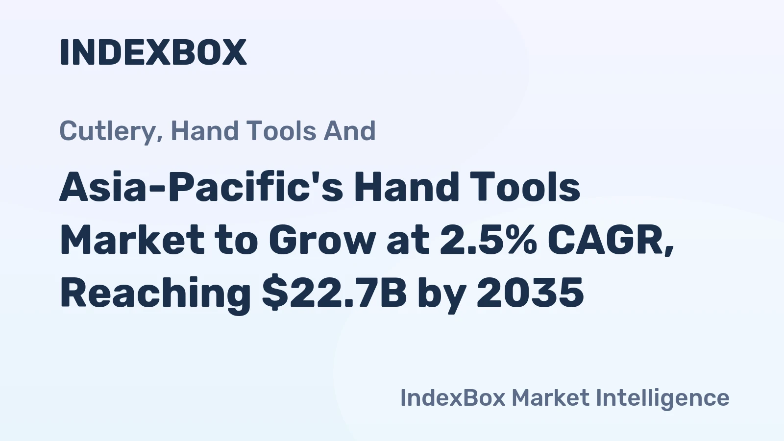 Asia-Pacific's Hand Tools Market to Grow at 2.5% CAGR, Reaching $22.7B by 2035
