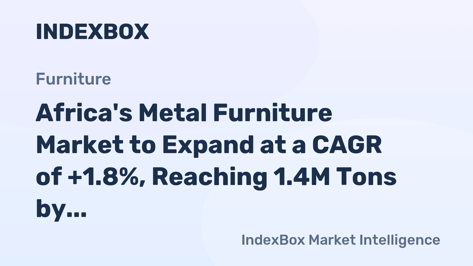 Africa's Metal Furniture Market to Expand at a CAGR of +1.8%, Reaching 1.4M Tons by 2035