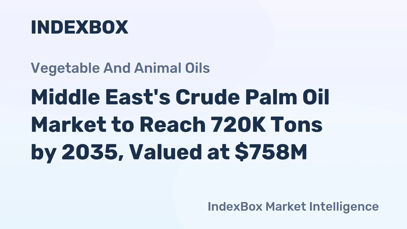 Middle East's Crude Palm Oil Market to Reach 720K Tons by 2035, Valued at $758M