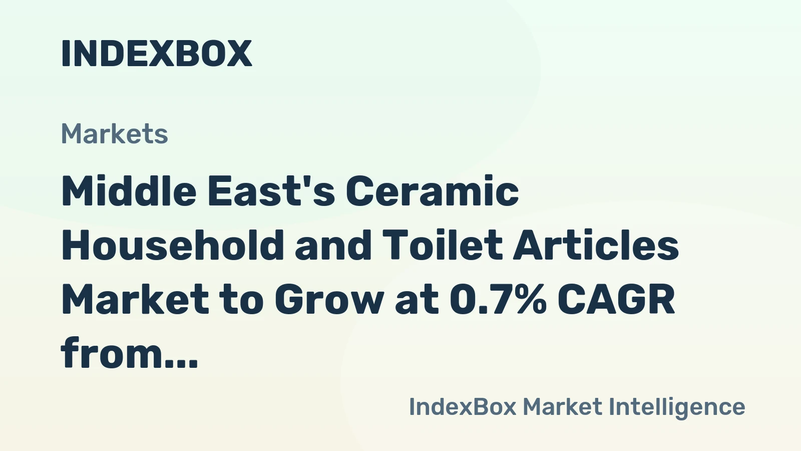 Middle East's Ceramic Household and Toilet Articles Market to Grow at 0.7% CAGR from 2024-2035, Reaching 404K Tons by 2035