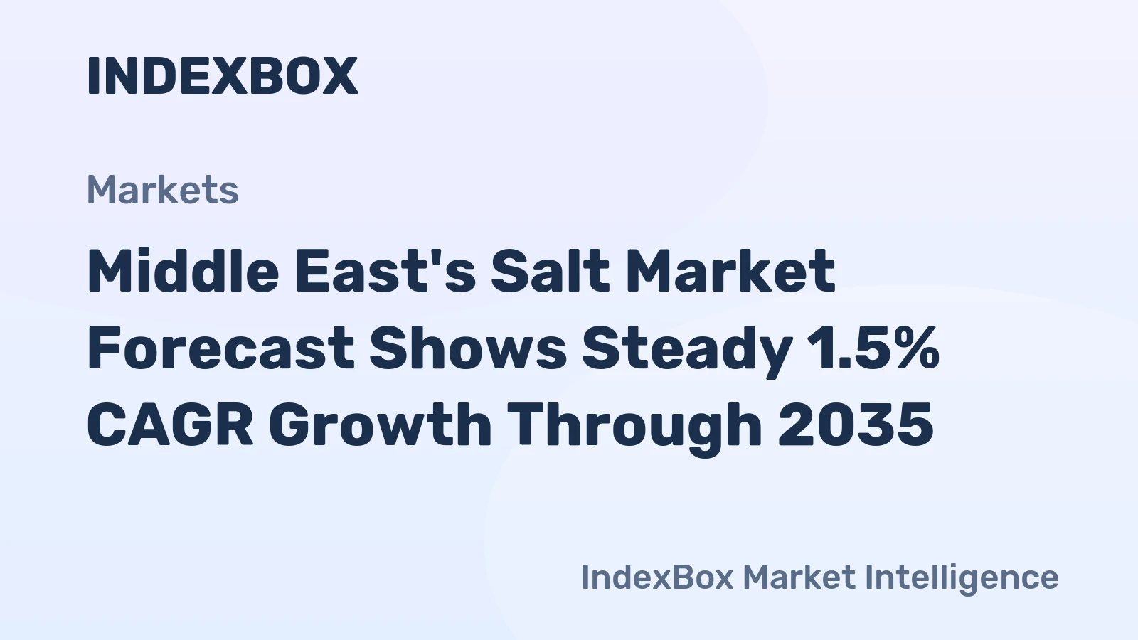 Middle East's Salt Market Forecast Shows Steady 1.5% CAGR Growth Through 2035