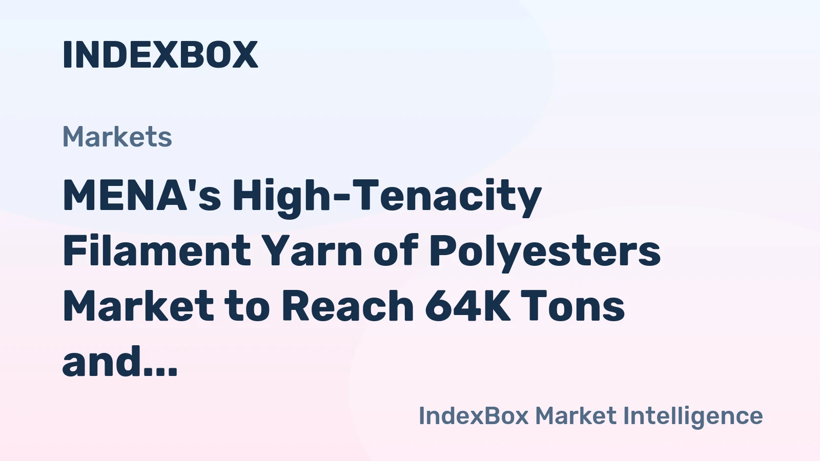 MENA's High-Tenacity Filament Yarn of Polyesters Market to Reach 64K Tons and $155M by 2035