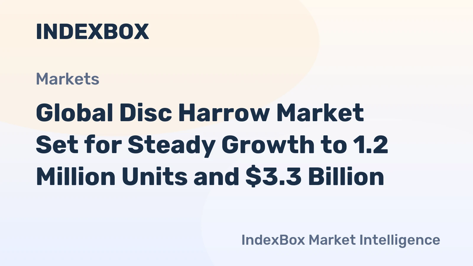 Global Disc Harrow Market Set for Steady Growth to 1.2 Million Units and $3.3 Billion