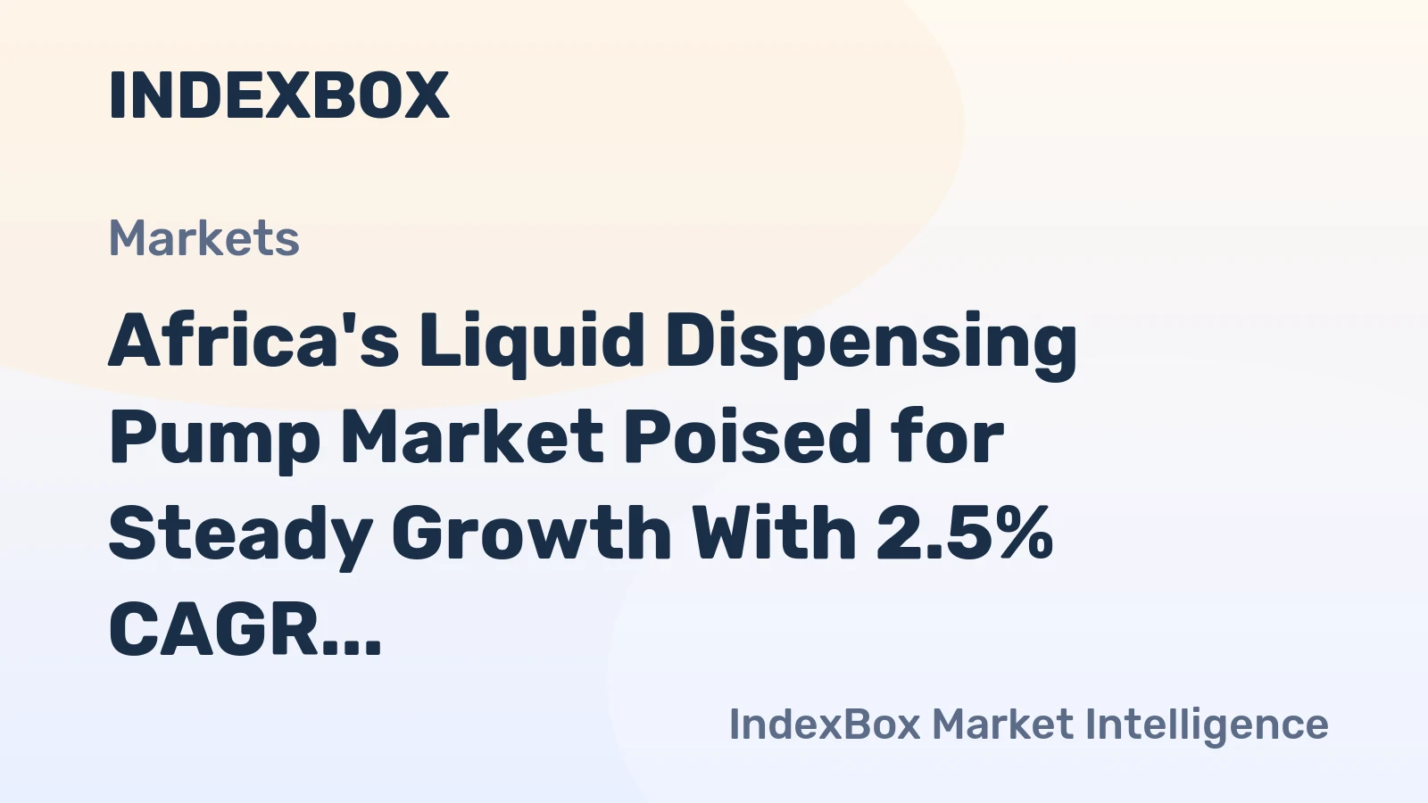 Africa's Liquid Dispensing Pump Market Poised for Steady Growth With 2.5% CAGR in Value