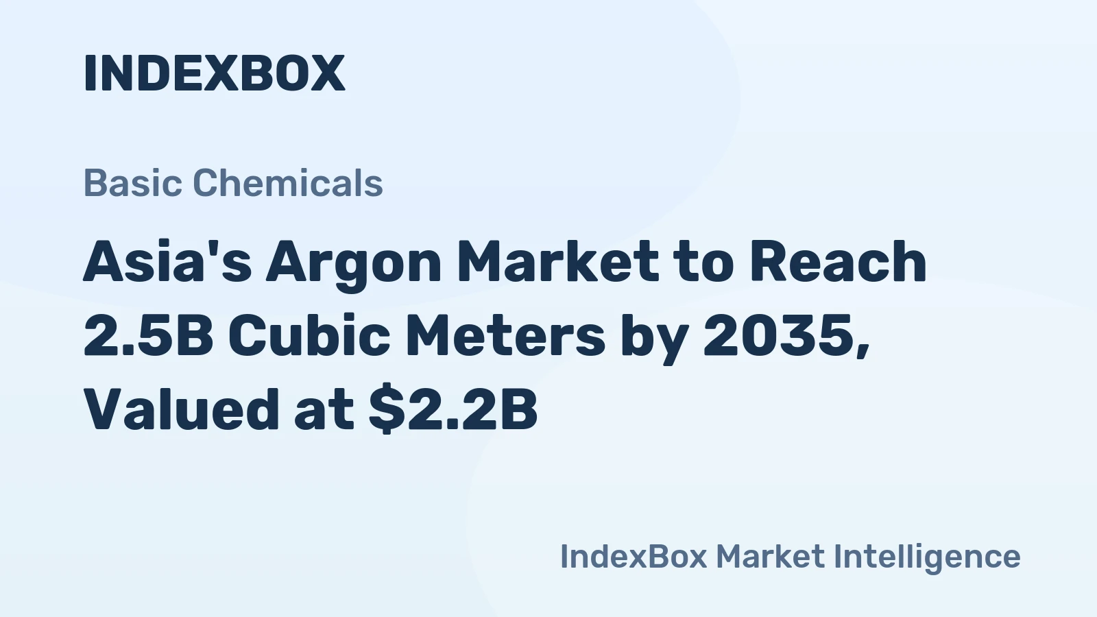 Asia's Argon Market to Reach 2.5B Cubic Meters by 2035, Valued at $2.2B