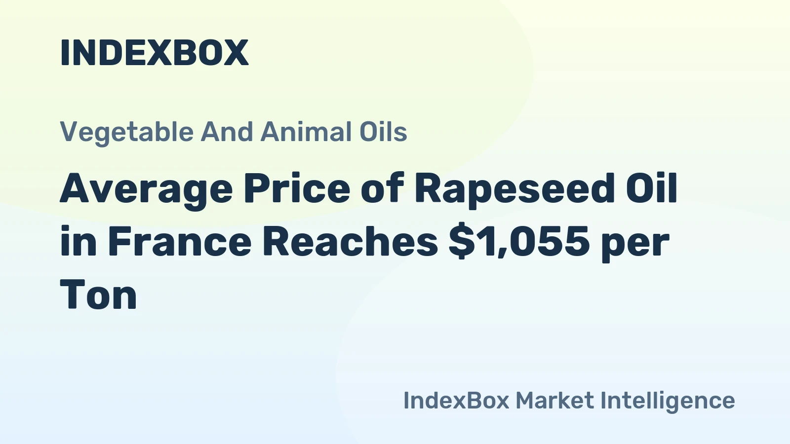 Average Price of Rapeseed Oil in France Reaches $1,055 per Ton