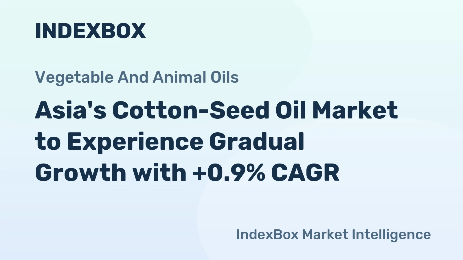 Asia's Cotton-Seed Oil Market to Experience Gradual Growth with +0.9% CAGR