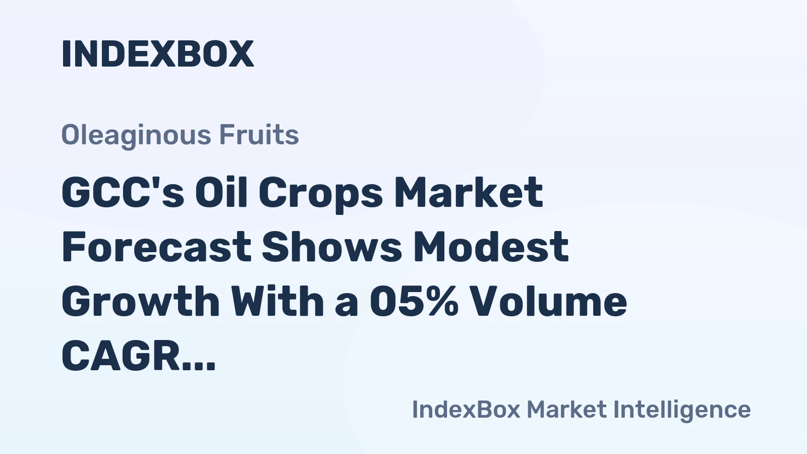 GCC's Oil Crops Market Forecast Shows Modest Growth With a 05% Volume CAGR Through 2035