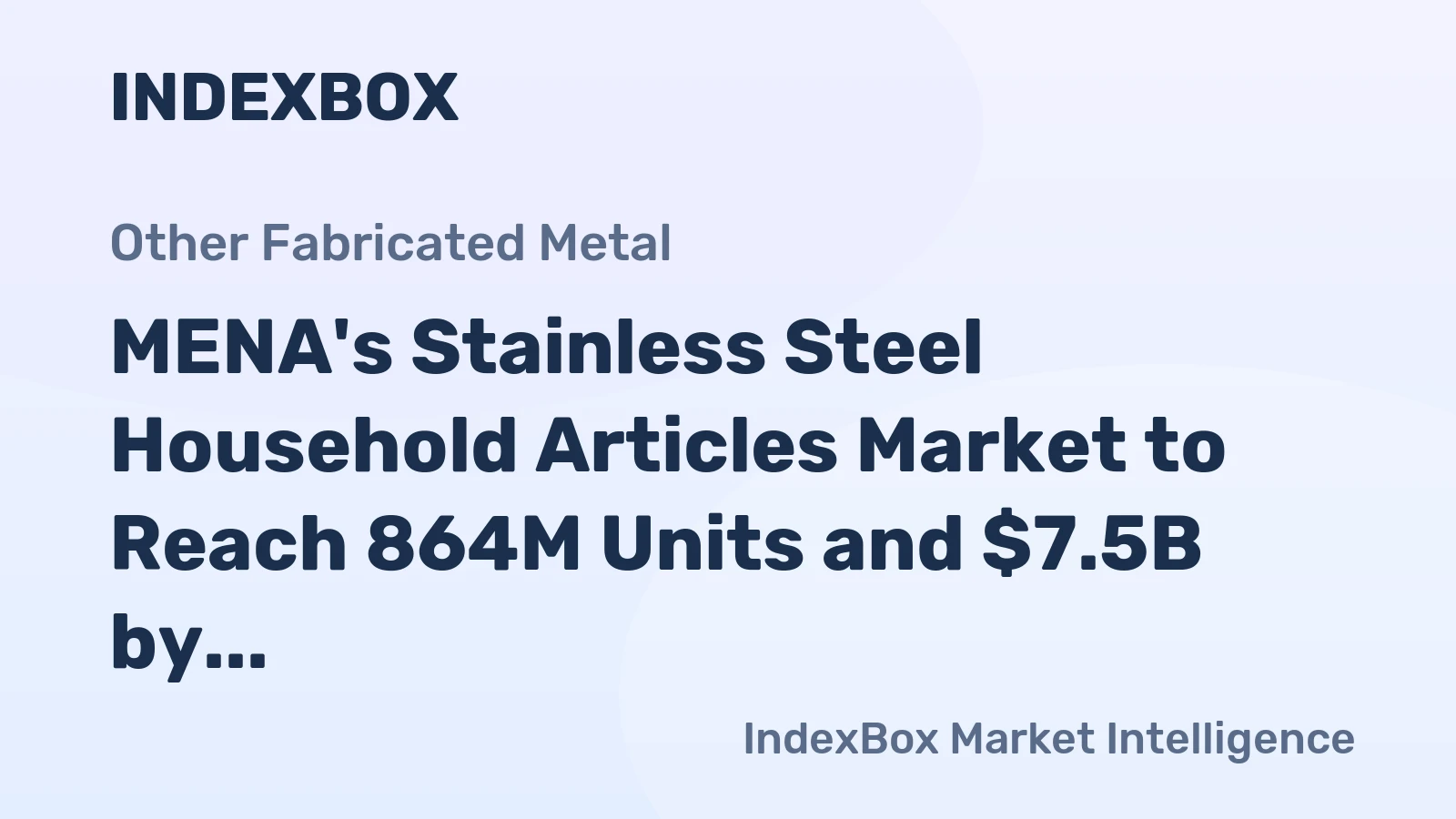 MENA's Stainless Steel Household Articles Market to Reach 864M Units and $7.5B by 2035