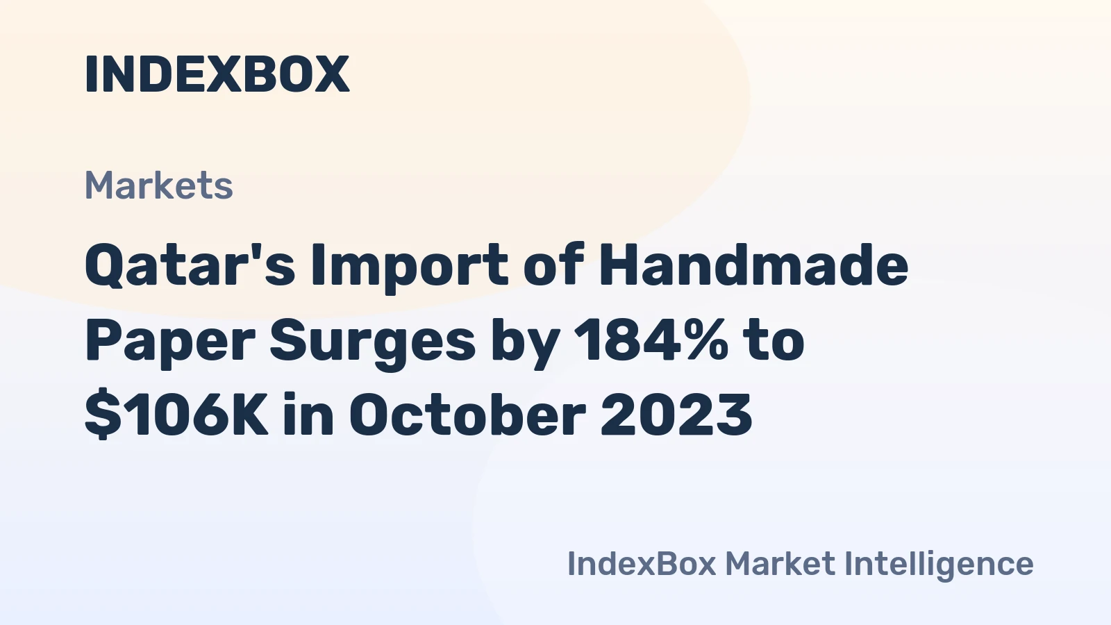Qatar's Import of Handmade Paper Surges by 184% to $106K in October 2023