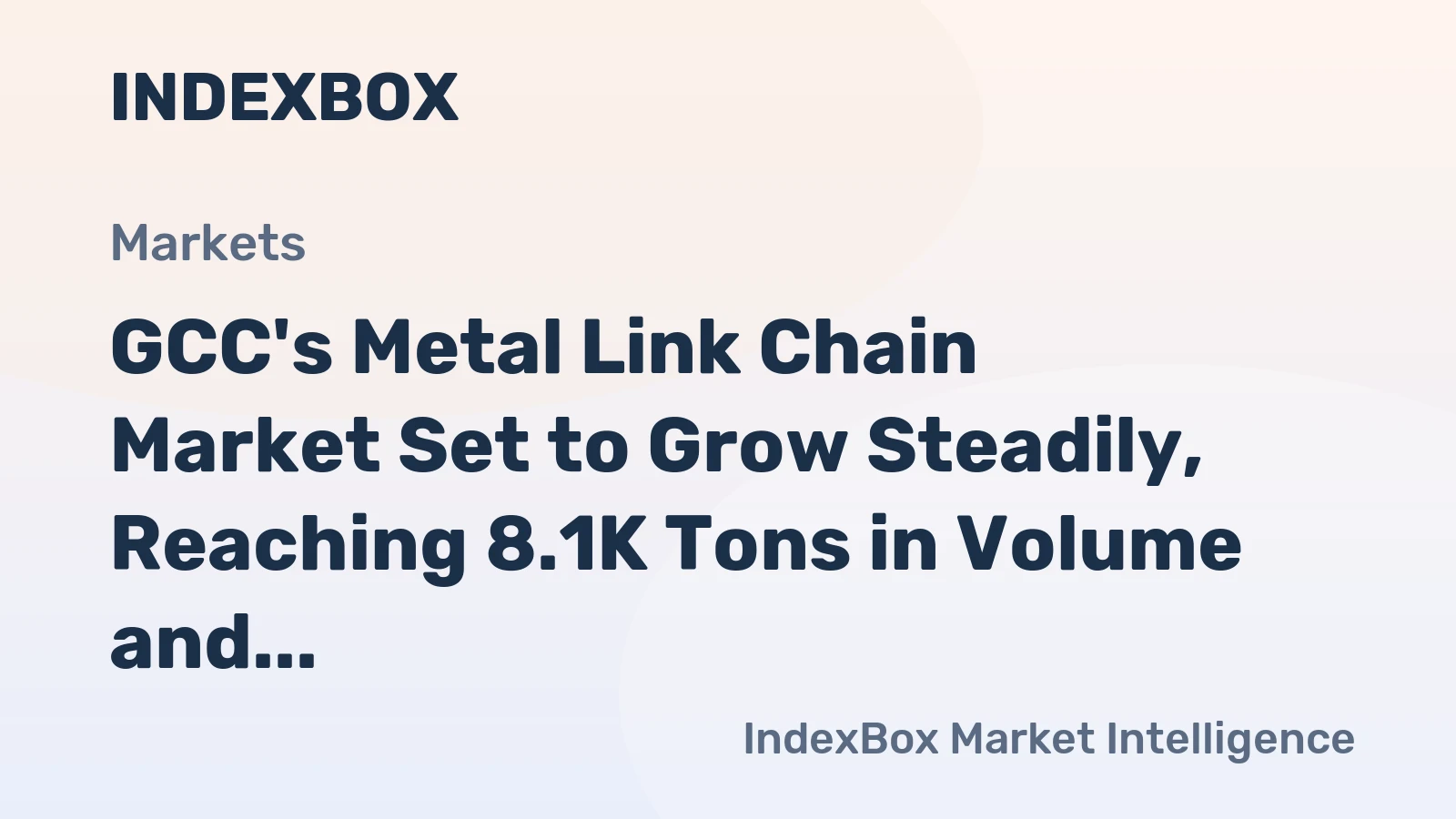 GCC's Metal Link Chain Market Set to Grow Steadily, Reaching 8.1K Tons in Volume and $30M in Value by 2035