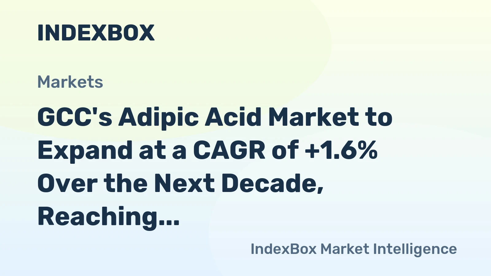 GCC's Adipic Acid Market to Expand at a CAGR of +1.6% Over the Next Decade, Reaching 36K Tons by 2035