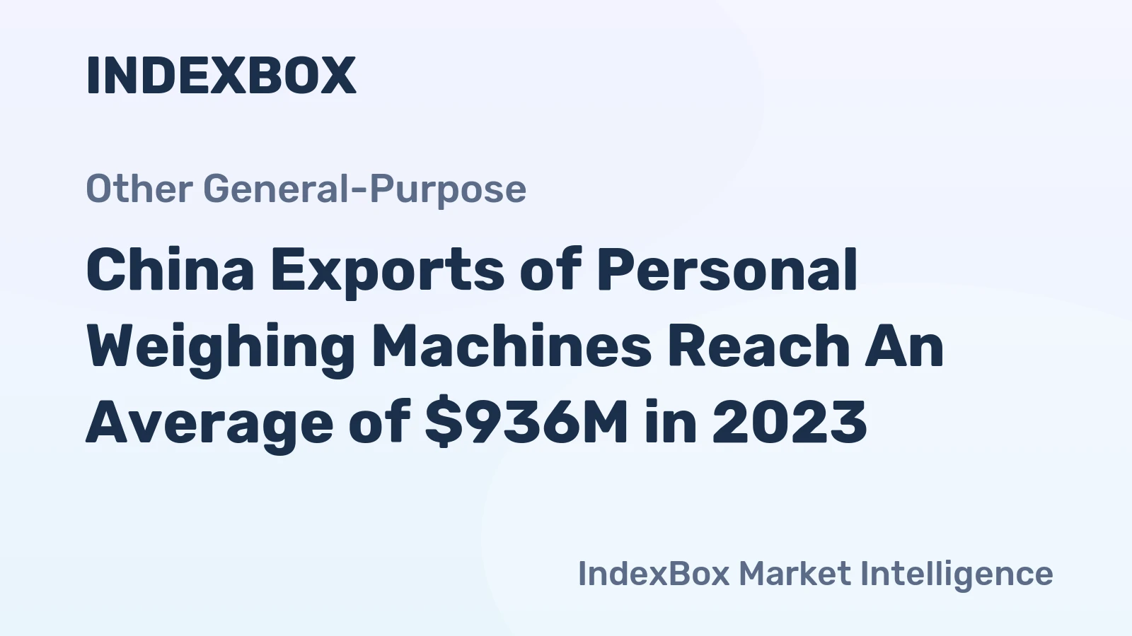 China Exports of Personal Weighing Machines Reach An Average of $936M in 2023