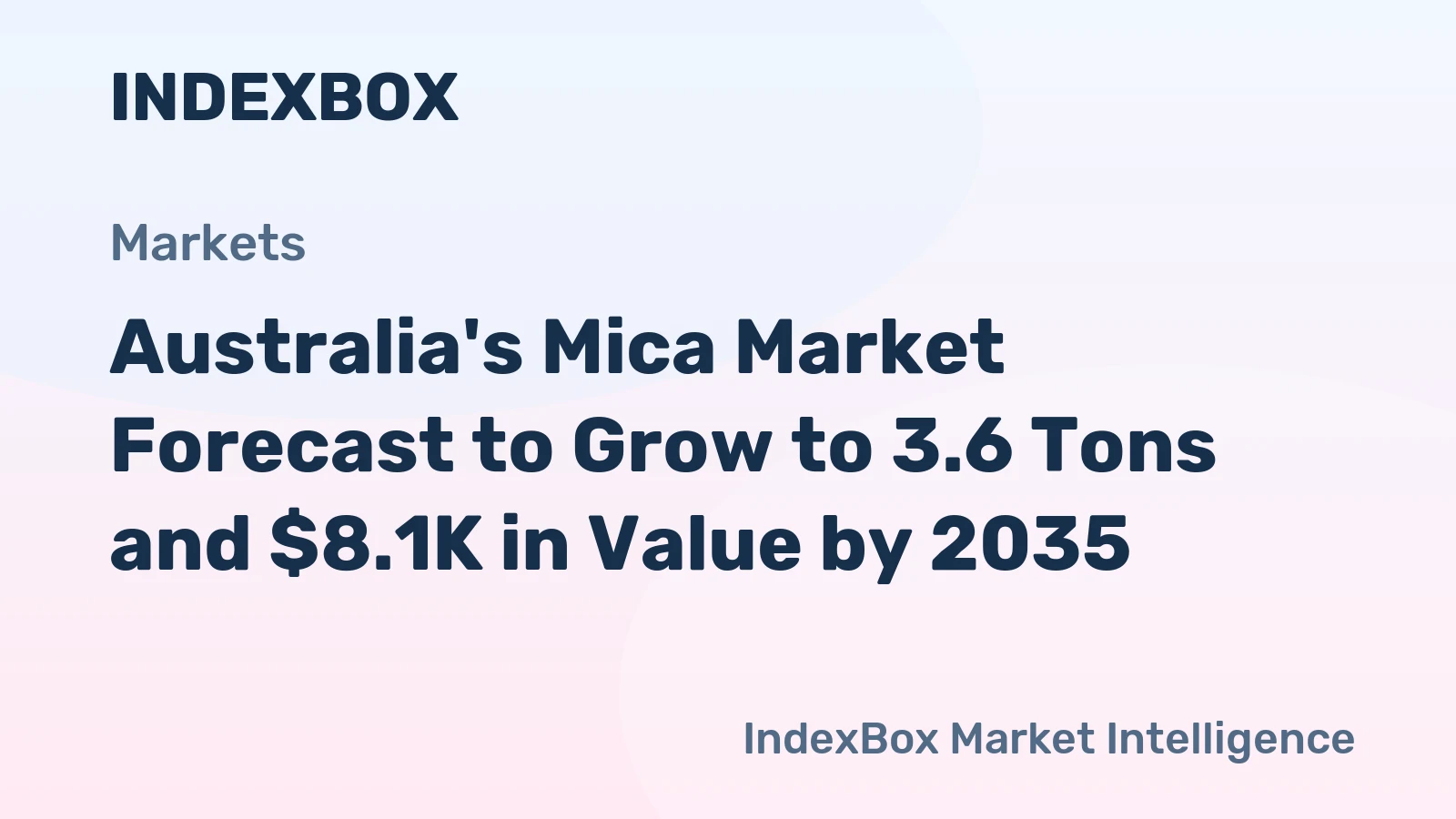 Australia's Mica Market Forecast to Grow to 3.6 Tons and $8.1K in Value by 2035