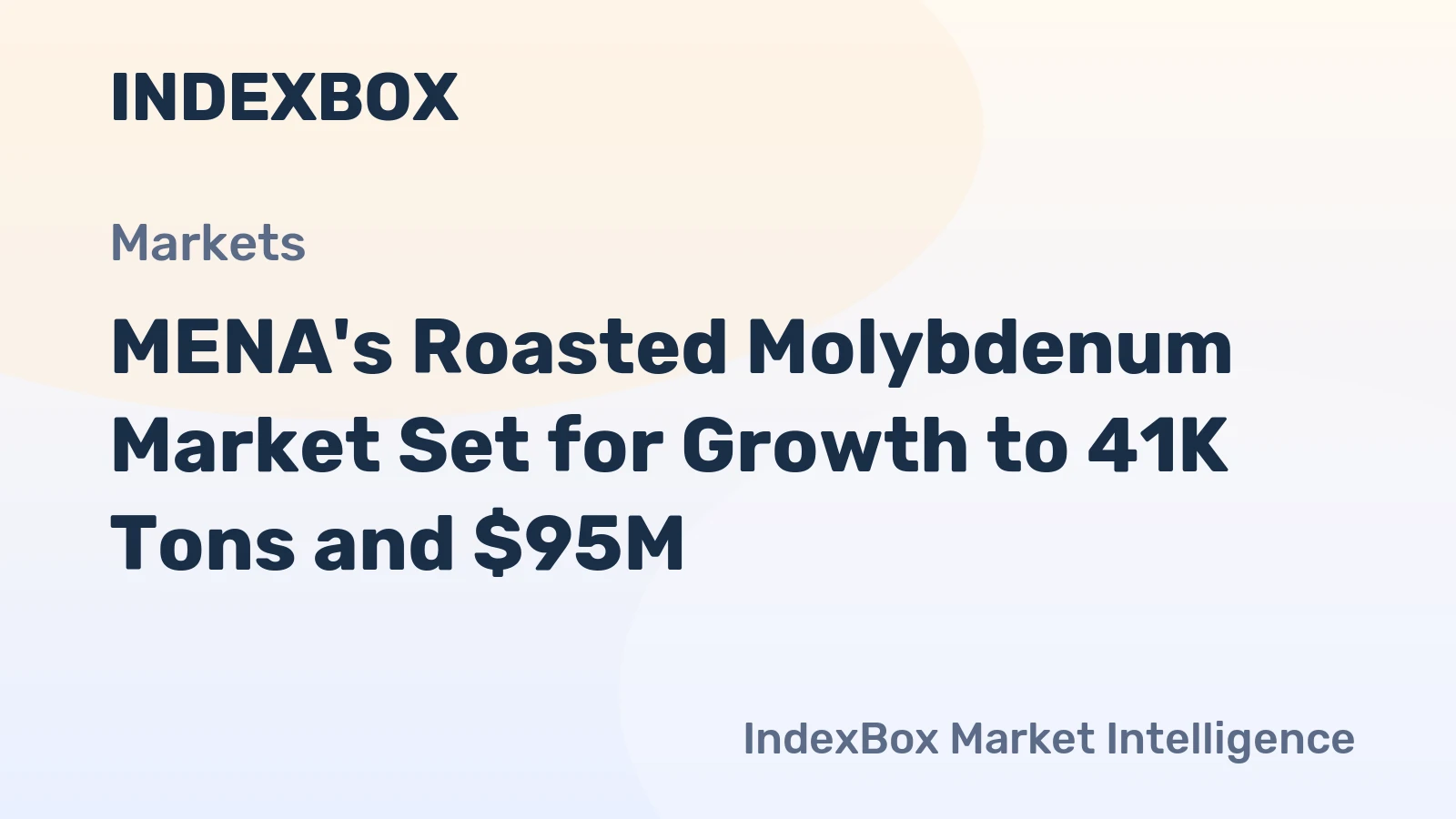 MENA's Roasted Molybdenum Market Set for Growth to 41K Tons and $95M