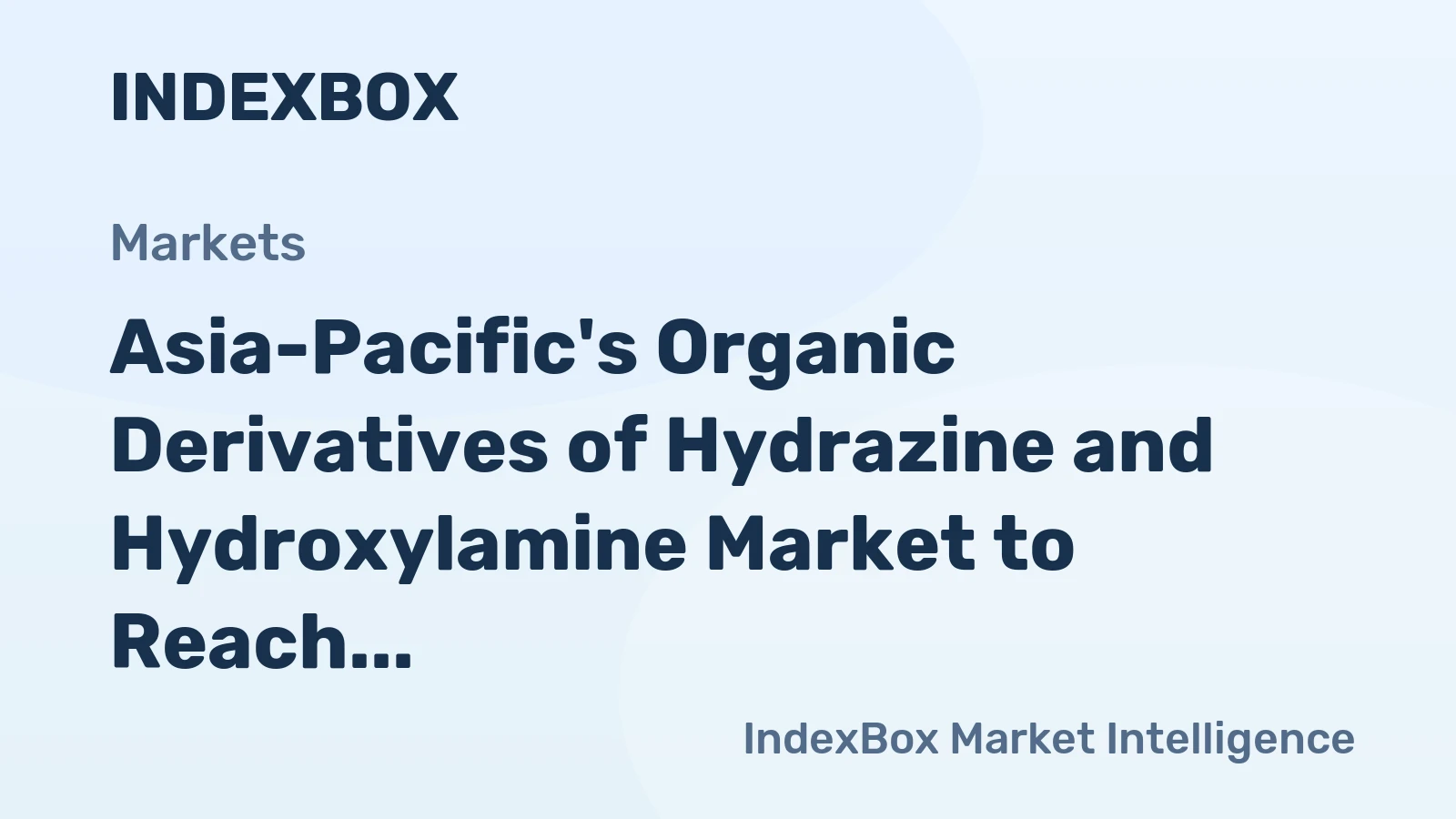Asia-Pacific's Organic Derivatives of Hydrazine and Hydroxylamine Market to Reach 68K Tons and $601M by 2035