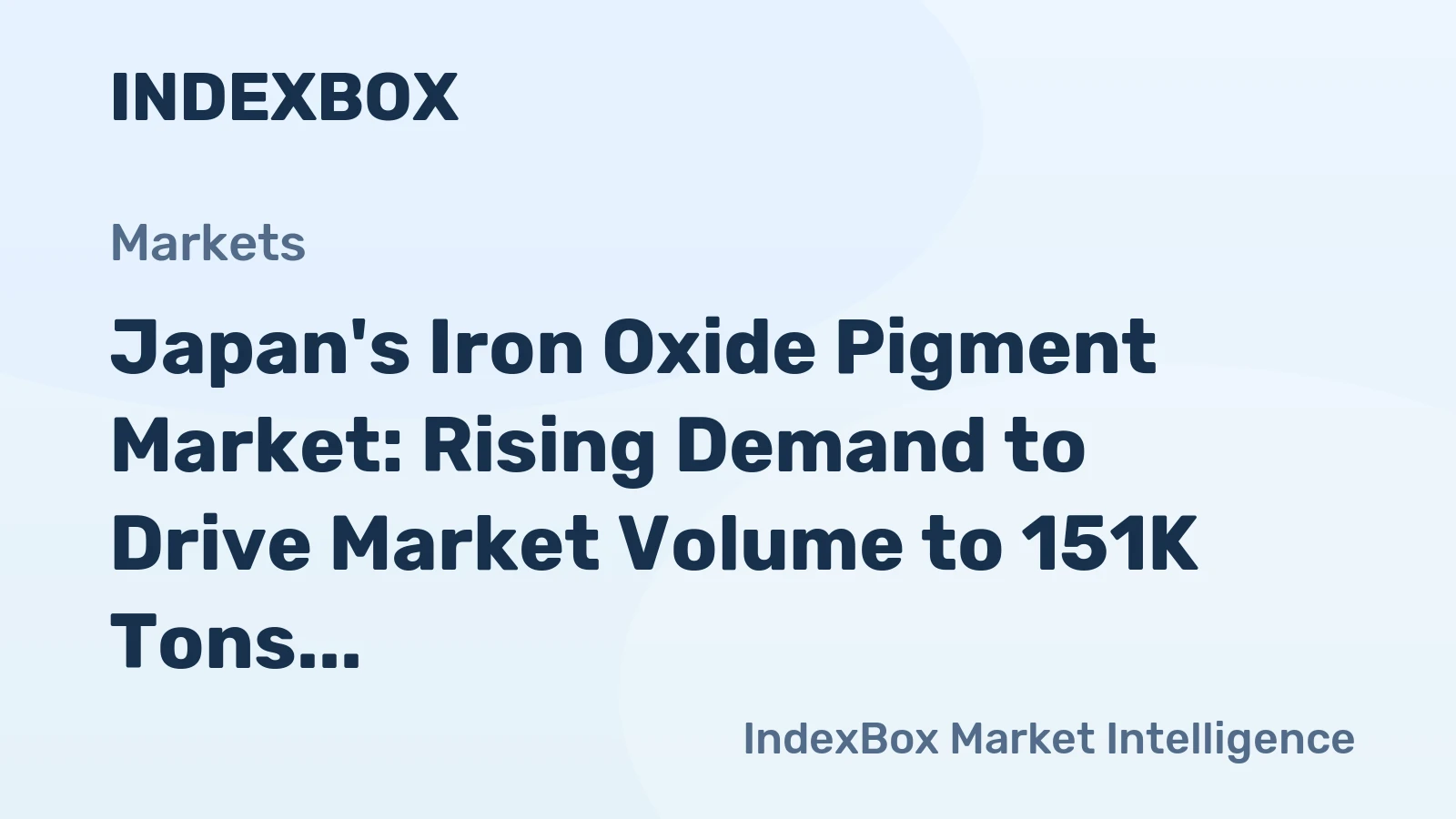 Japan's Iron Oxide Pigment Market: Rising Demand to Drive Market Volume to 151K Tons and Market Value to $166M by 2035
