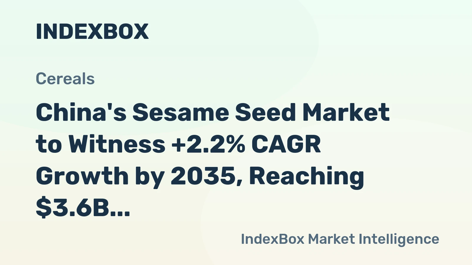 China's Sesame Seed Market to Witness +2.2% CAGR Growth by 2035, Reaching $3.6B in Value