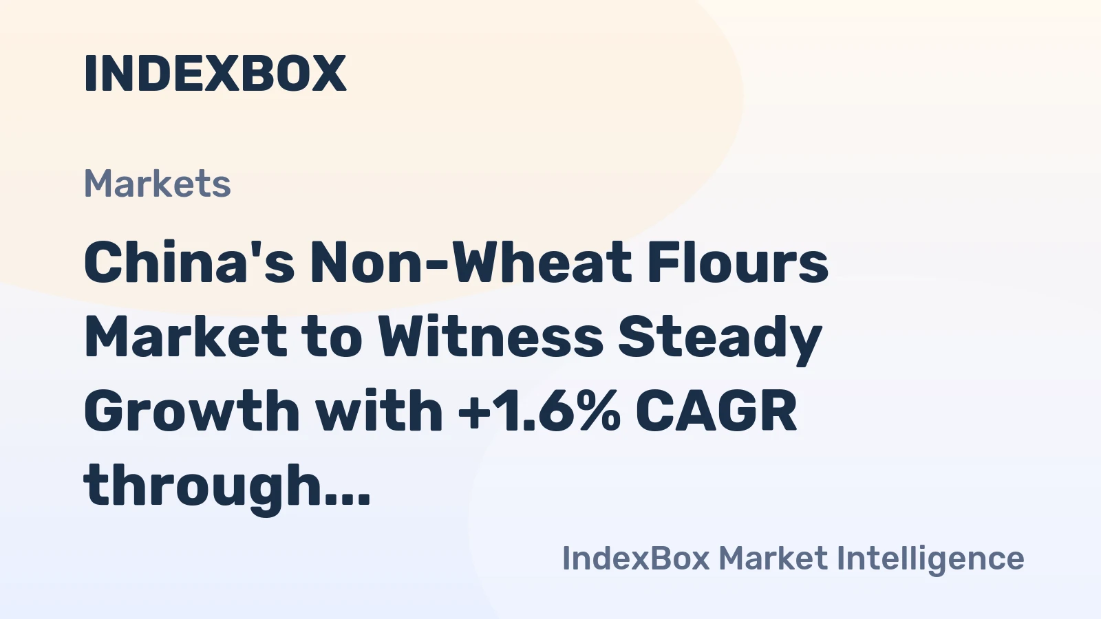 China's Non-Wheat Flours Market to Witness Steady Growth with +1.6% CAGR through 2035, Reaching 8.8M Tons