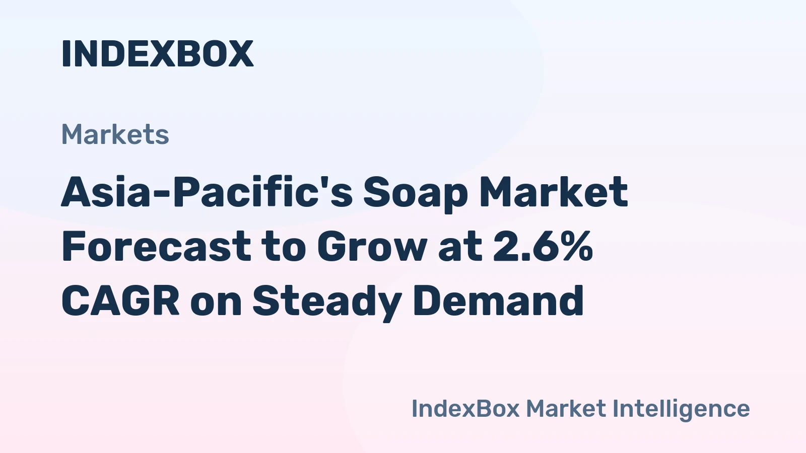 Asia-Pacific's Soap Market Forecast to Grow at 2.6% CAGR on Steady Demand