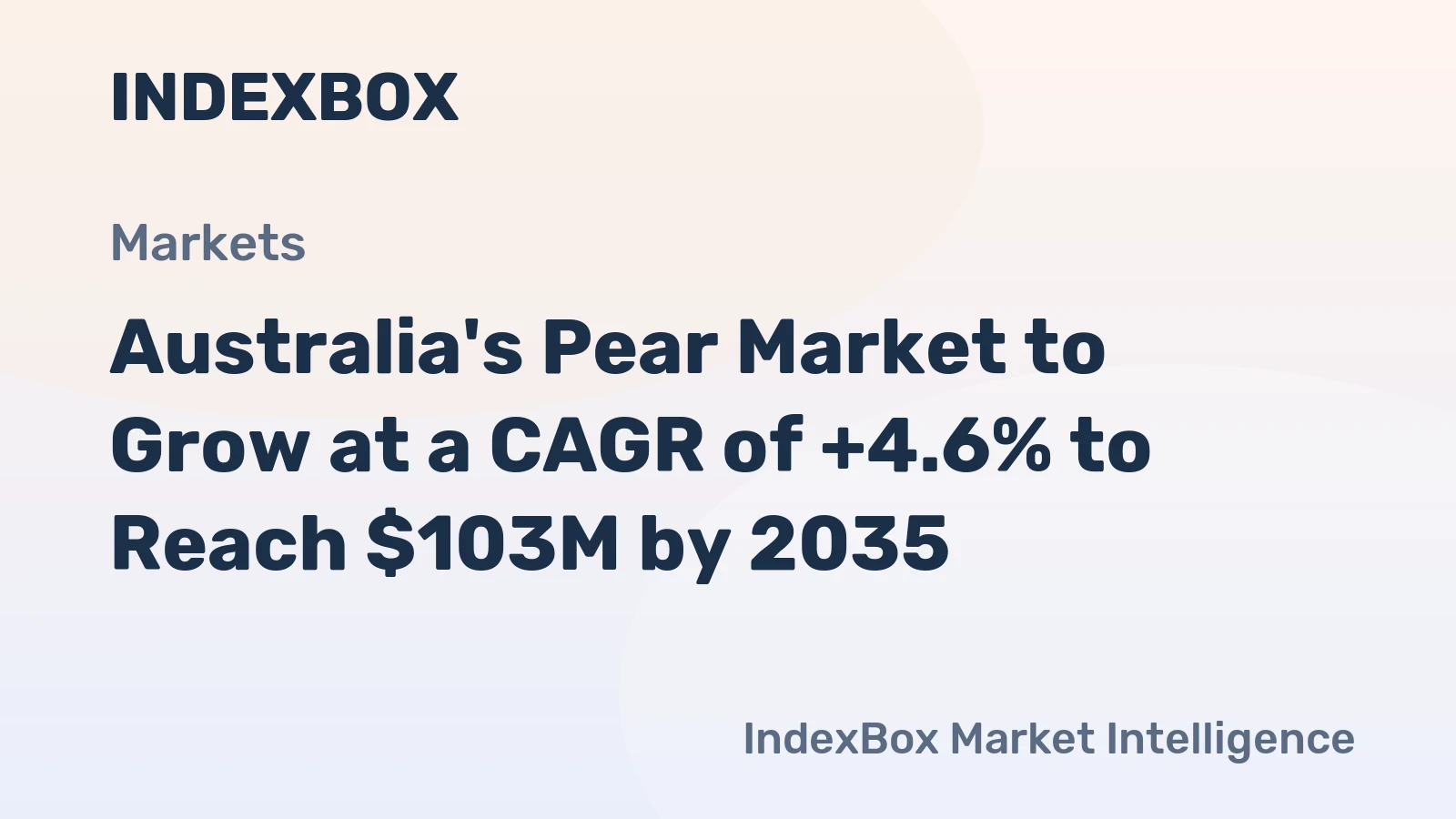 Australia's Pear Market to Grow at a CAGR of +4.6% to Reach $103M by 2035