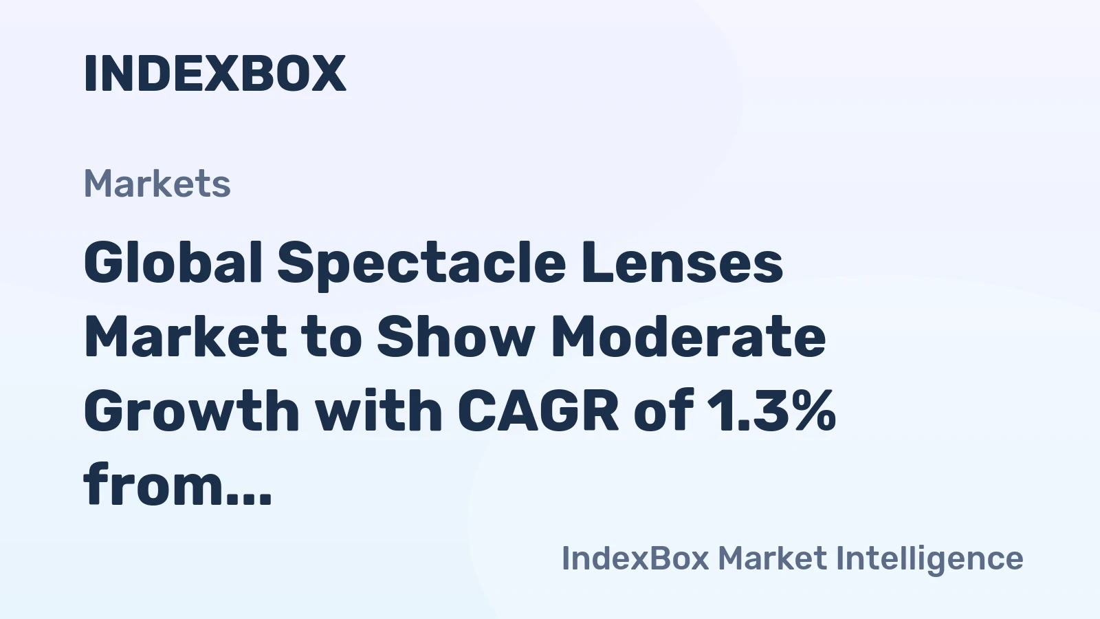 Global Spectacle Lenses Market to Show Moderate Growth with CAGR of 1.3% from 2024-2035