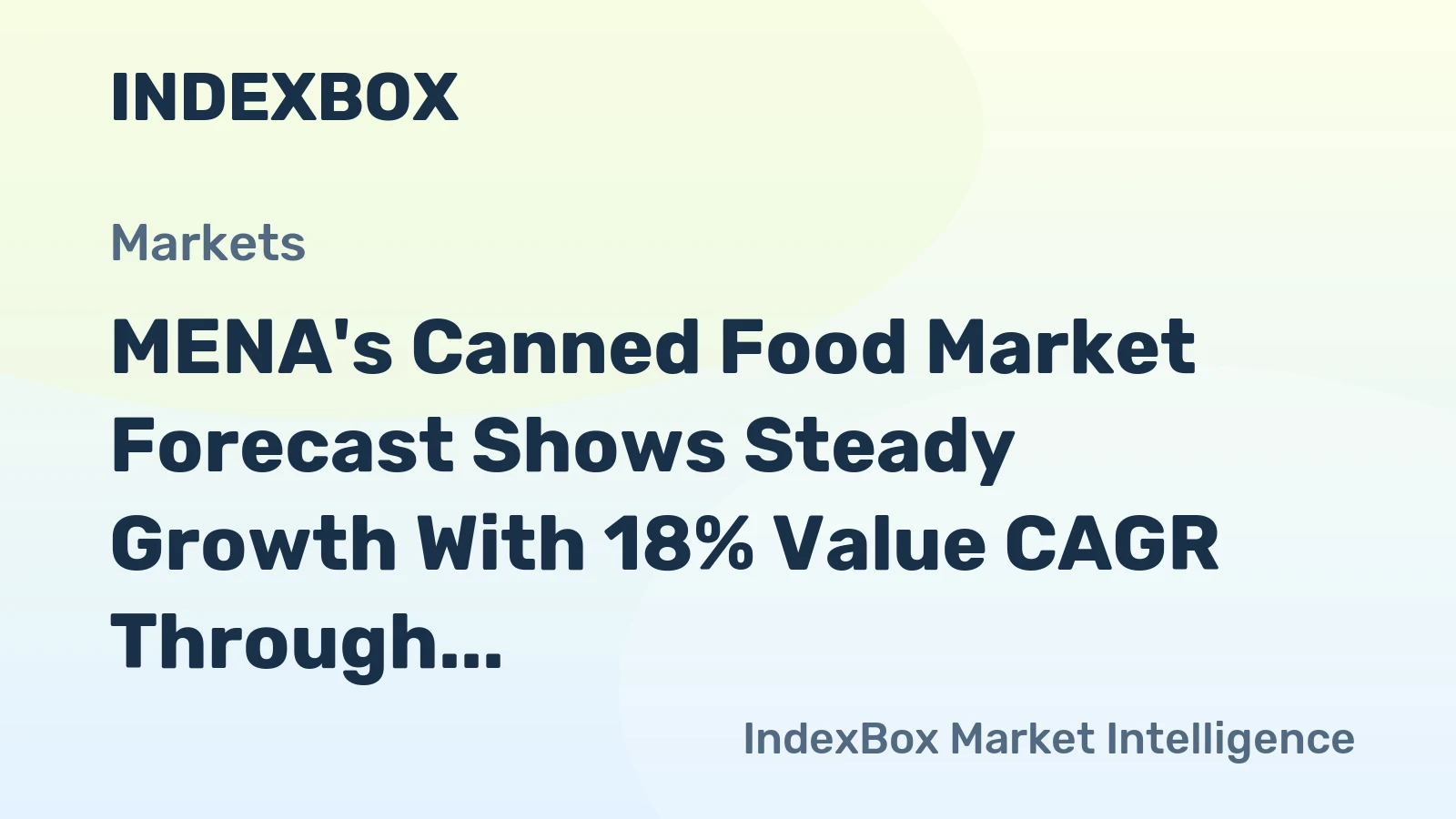 MENA's Canned Food Market Forecast Shows Steady Growth With 18% Value CAGR Through 2035