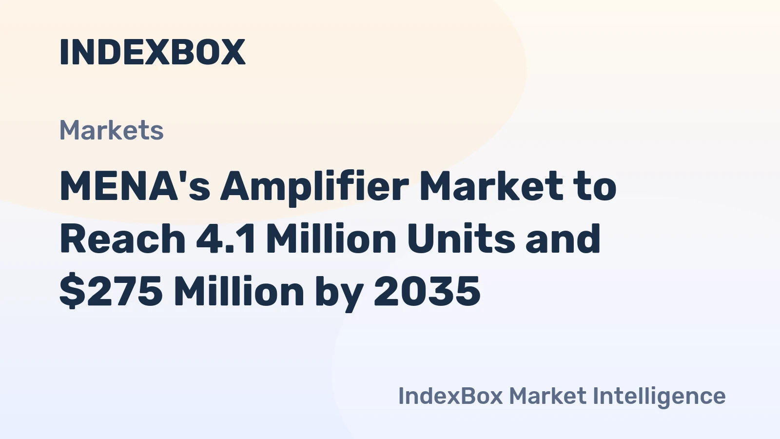MENA's Amplifier Market to Reach 4.1 Million Units and $275 Million by 2035