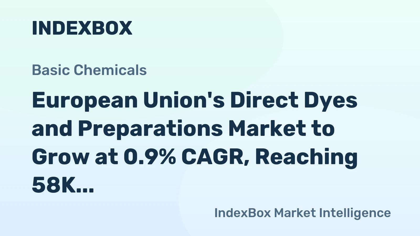 European Union's Direct Dyes and Preparations Market to Grow at 0.9% CAGR, Reaching 58K Tons by 2035