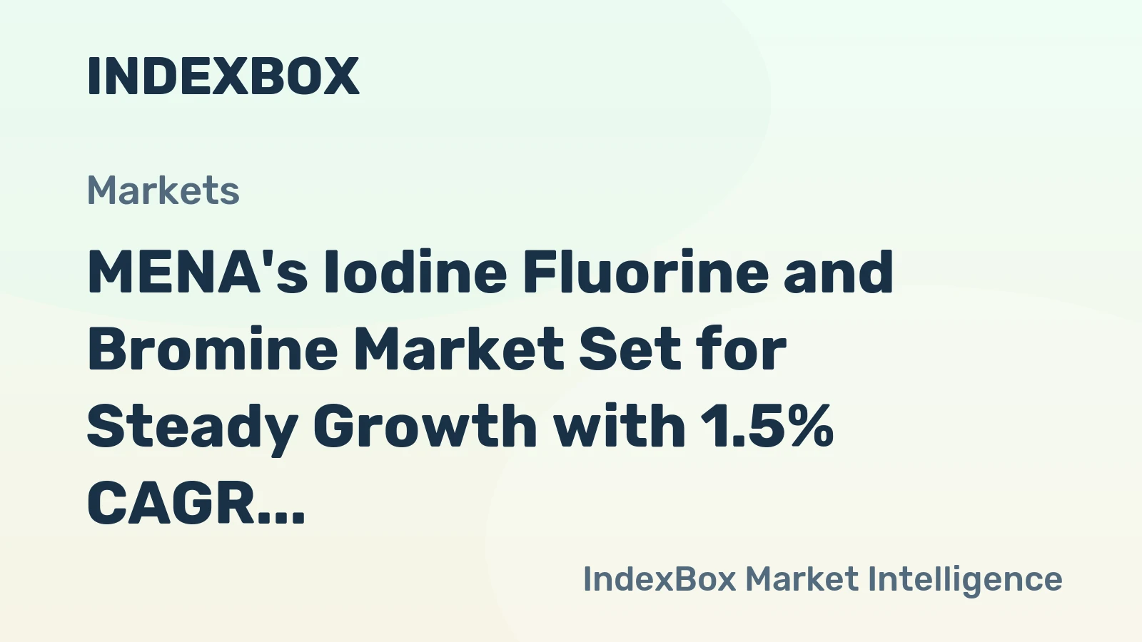 MENA's Iodine Fluorine and Bromine Market Set for Steady Growth with 1.5% CAGR Through 2035