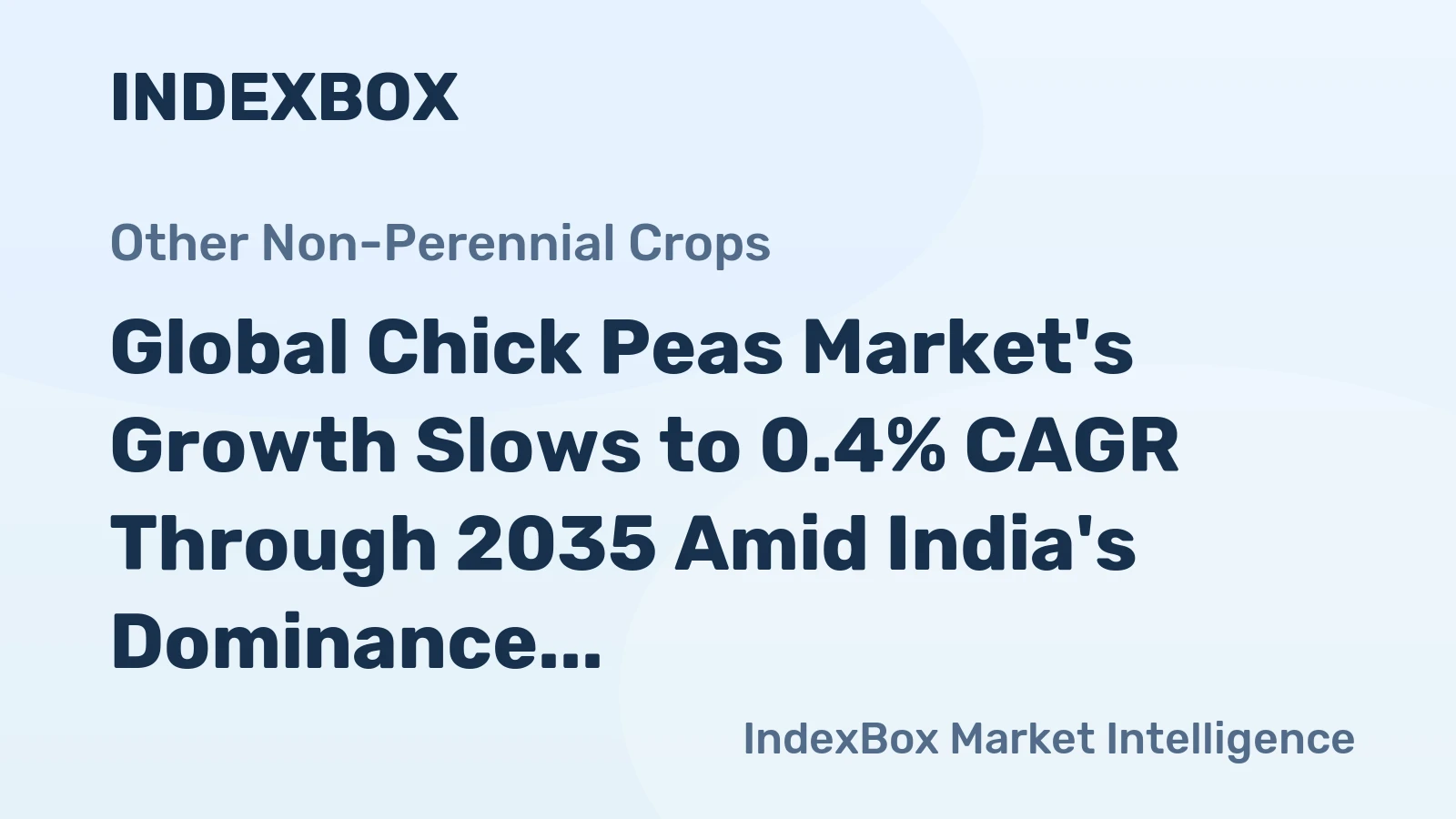 Global Chick Peas Market's Growth Slows to 0.4% CAGR Through 2035 Amid India's Dominance