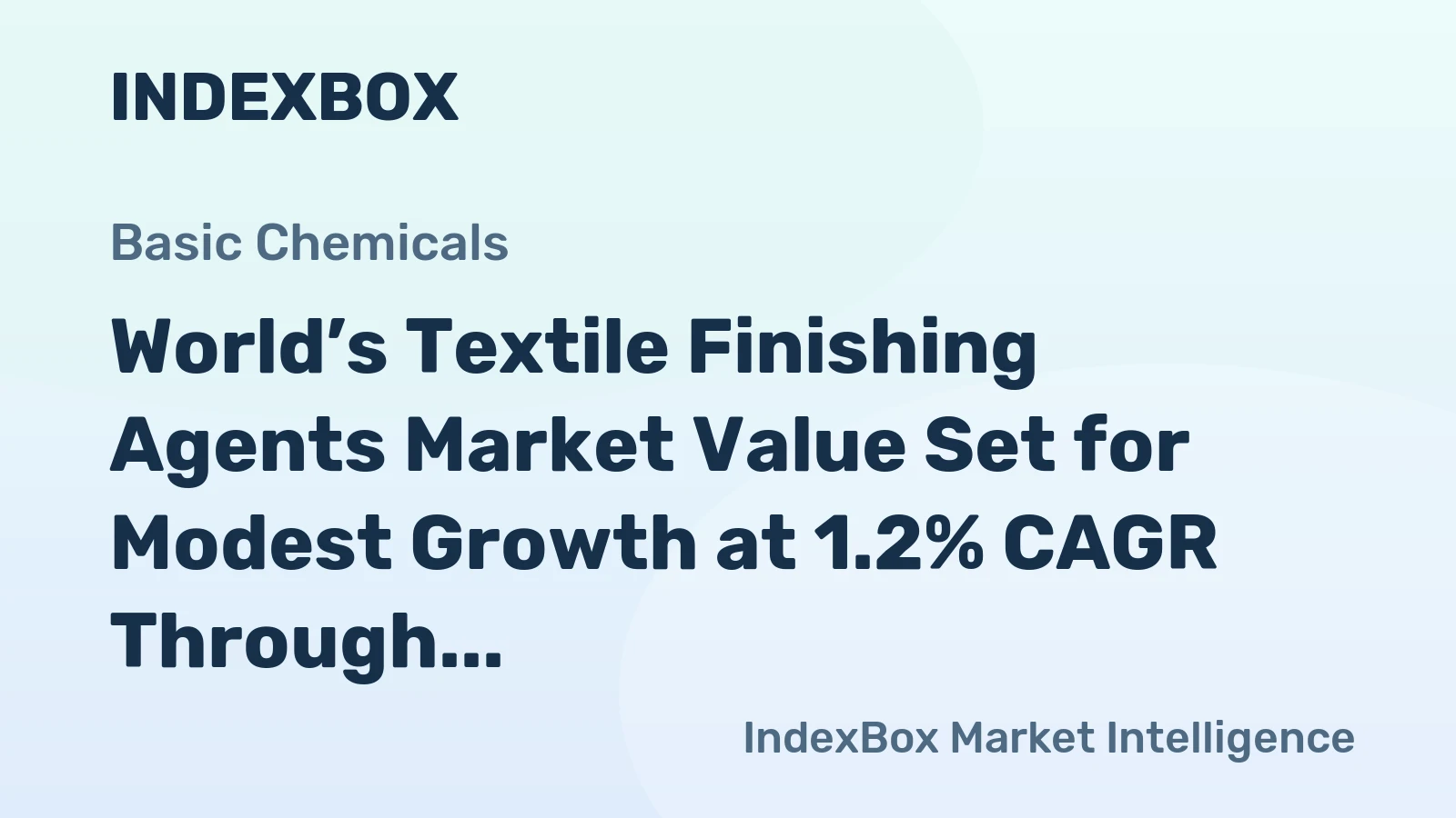 World’s Textile Finishing Agents Market Value Set for Modest Growth at 1.2% CAGR Through 2035