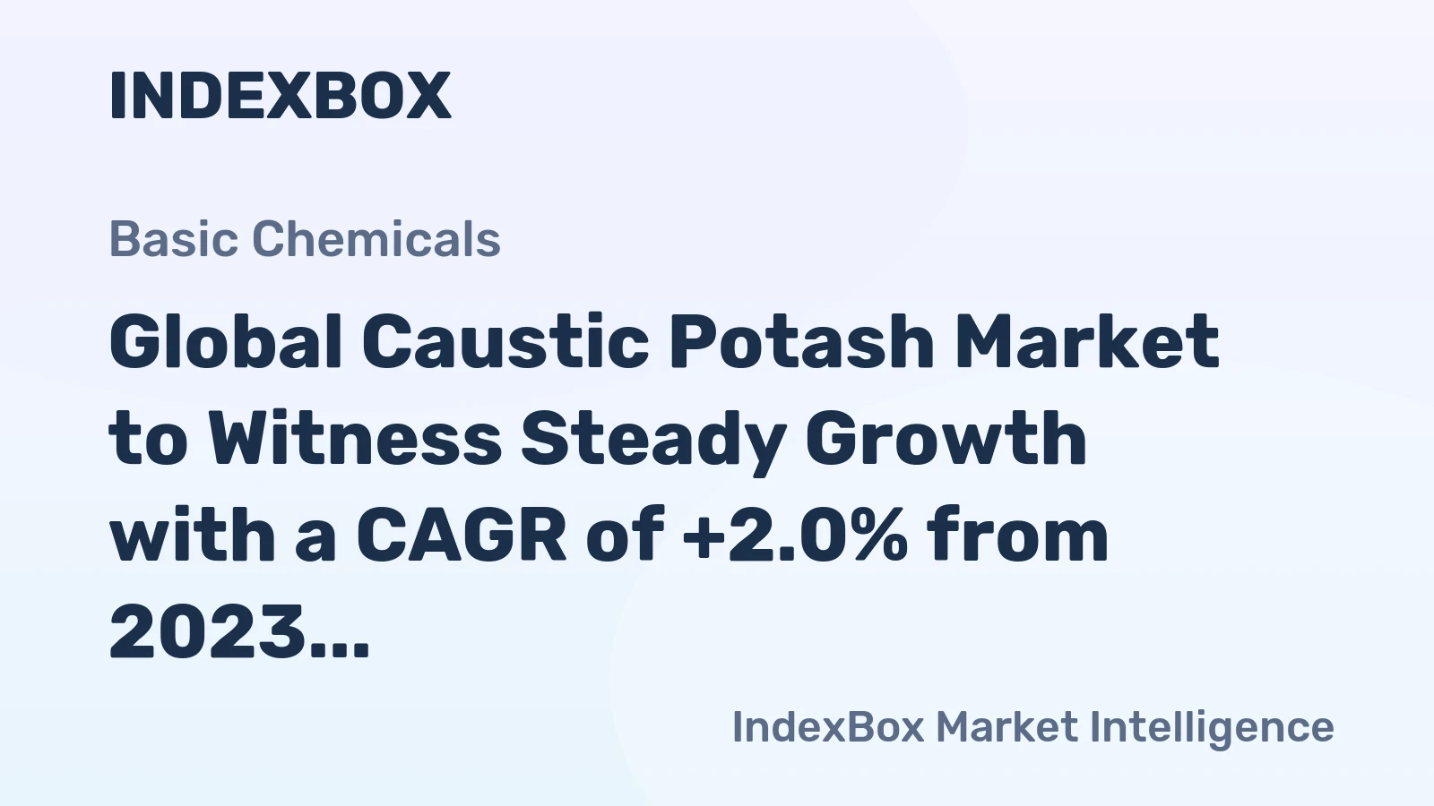 Global Caustic Potash Market to Witness Steady Growth with a CAGR of +2.0% from 2023 to 2030, Reaching $14.7B by End of Forecast Period