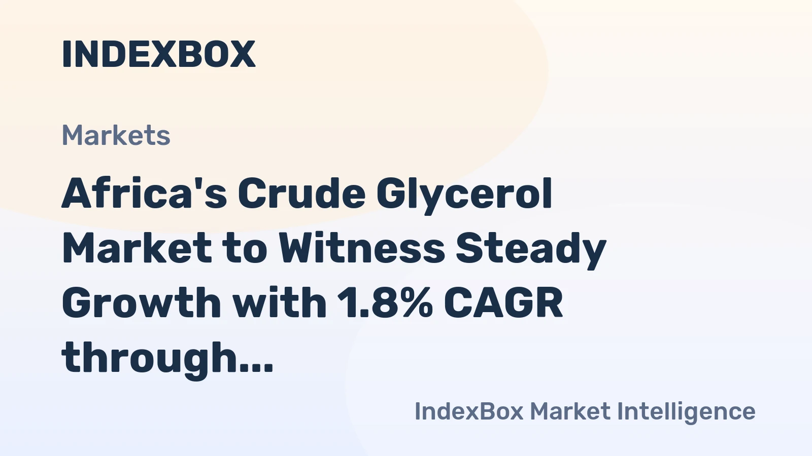Africa's Crude Glycerol Market to Witness Steady Growth with 1.8% CAGR through 2035