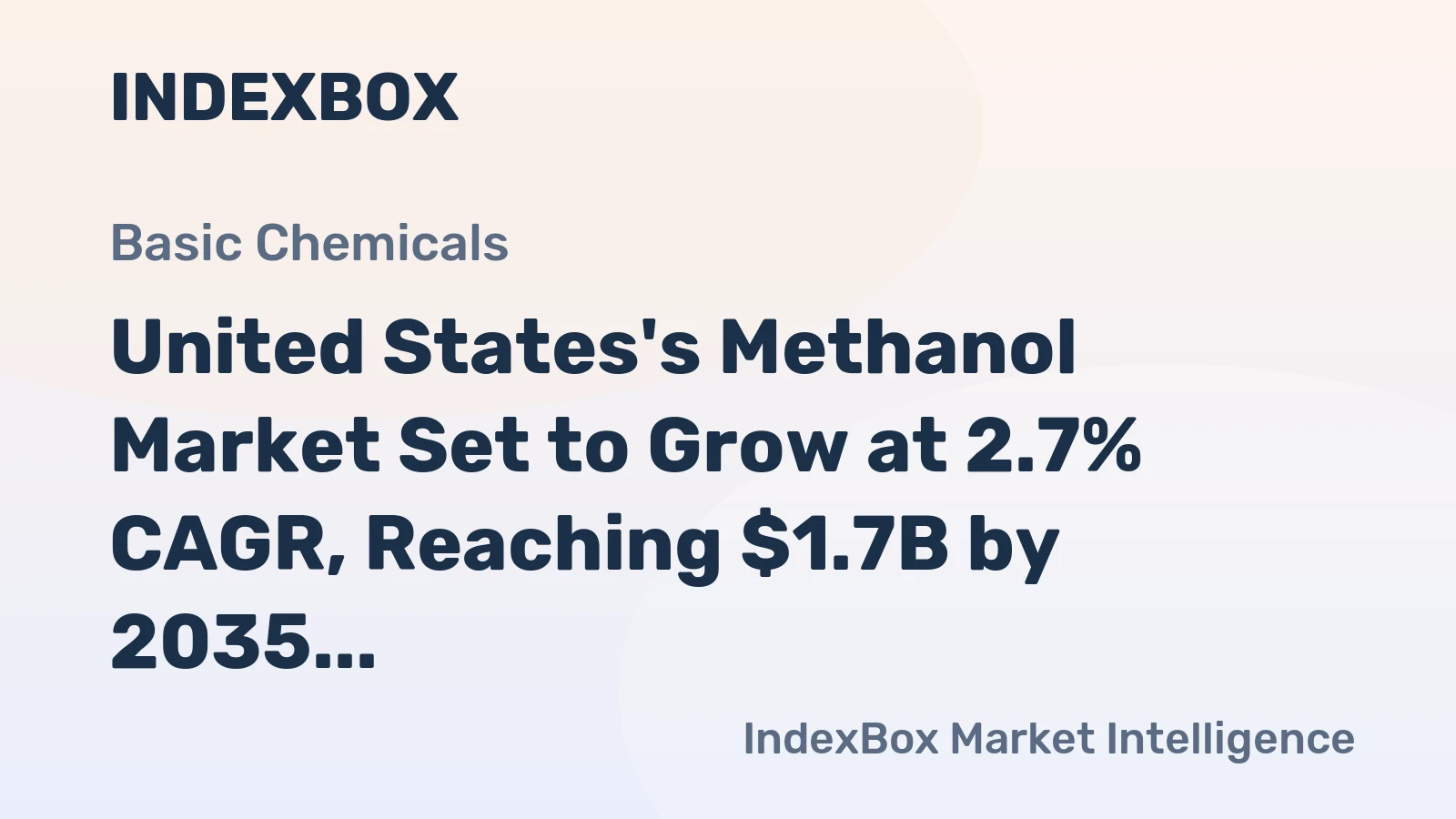 United States's Methanol Market Set to Grow at 2.7% CAGR, Reaching $1.7B by 2035