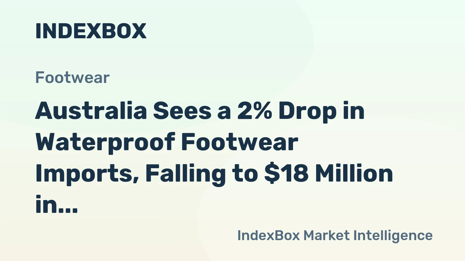 Australia Sees a 2% Drop in Waterproof Footwear Imports, Falling to $18 Million in 2023