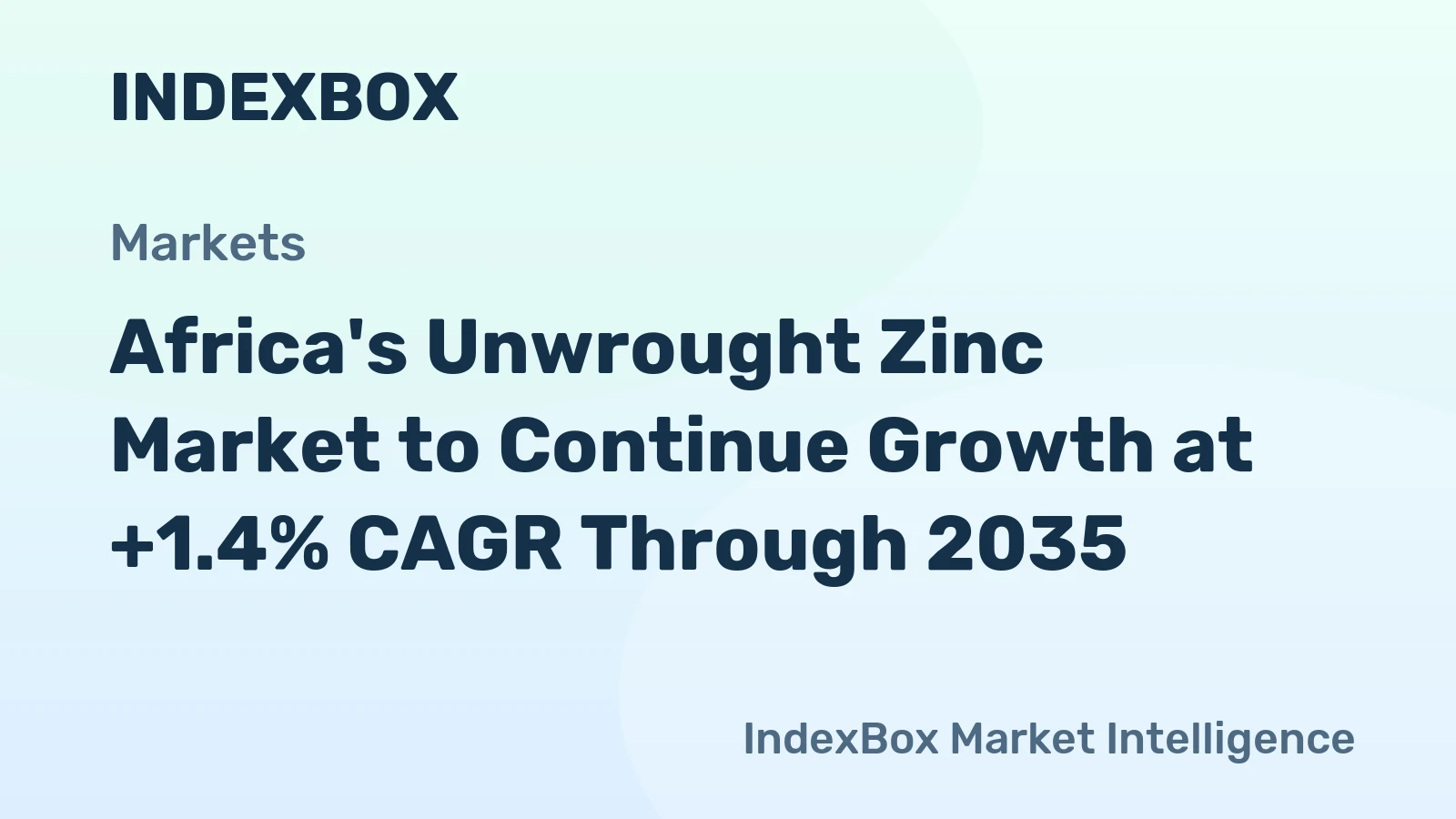 Africa's Unwrought Zinc Market to Continue Growth at +1.4% CAGR Through 2035