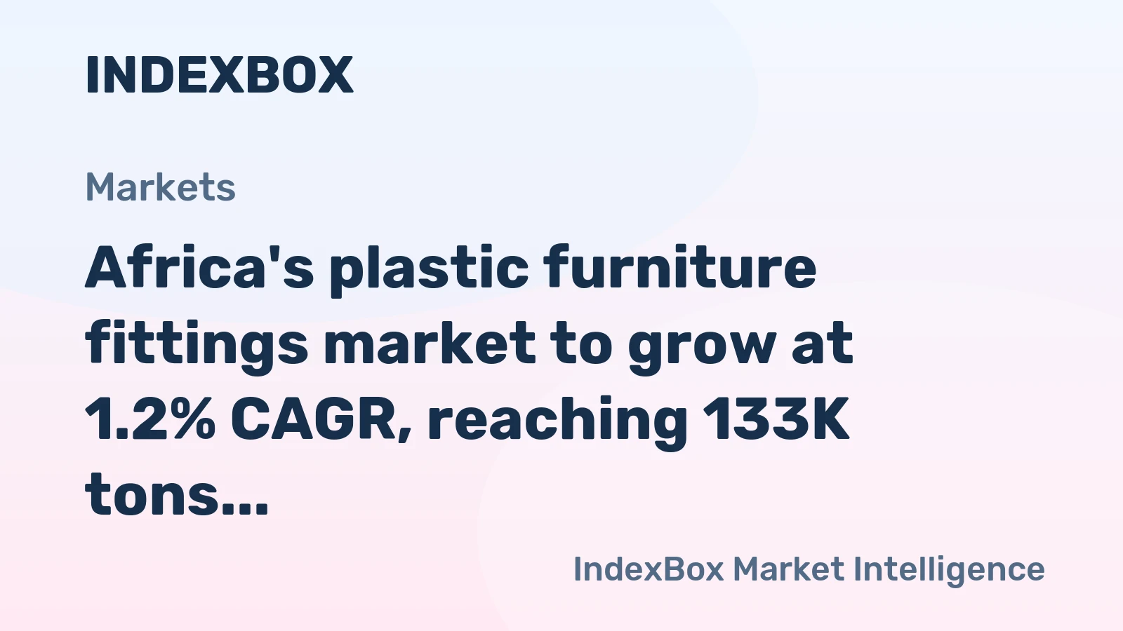 Africa's plastic furniture fittings market to grow at 1.2% CAGR, reaching 133K tons by 2035
