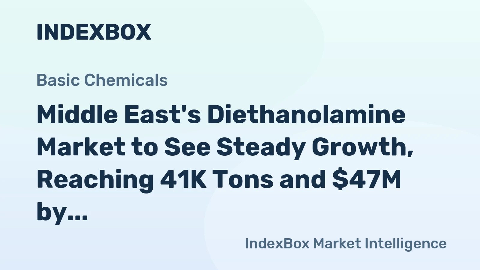 Middle East's Diethanolamine Market to See Steady Growth, Reaching 41K Tons and $47M by 2035
