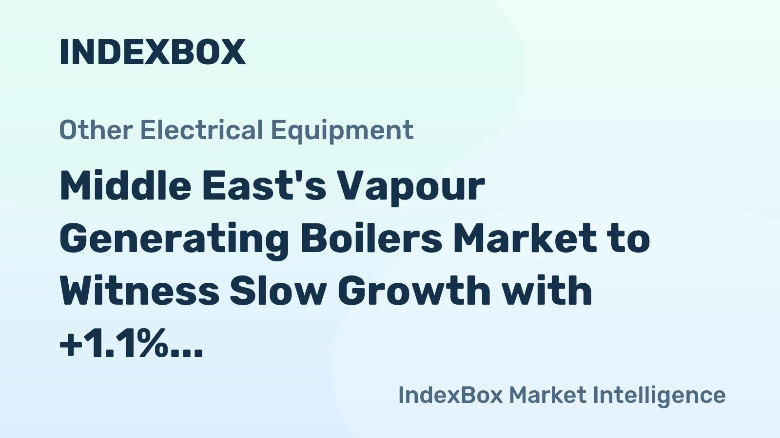 Middle East's Vapour Generating Boilers Market to Witness Slow Growth with +1.1% CAGR from 2024 to 2035