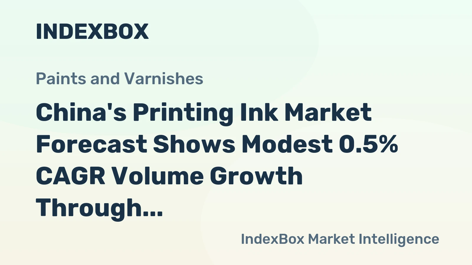 China's Printing Ink Market Forecast Shows Modest 0.5% CAGR Volume Growth Through 2035