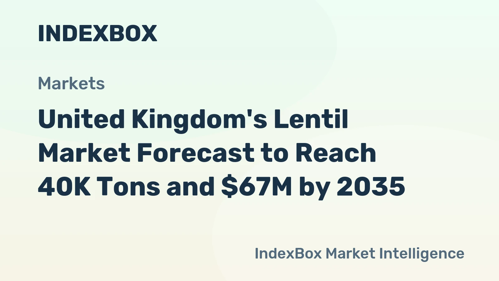 United Kingdom's Lentil Market Forecast to Reach 40K Tons and $67M by 2035