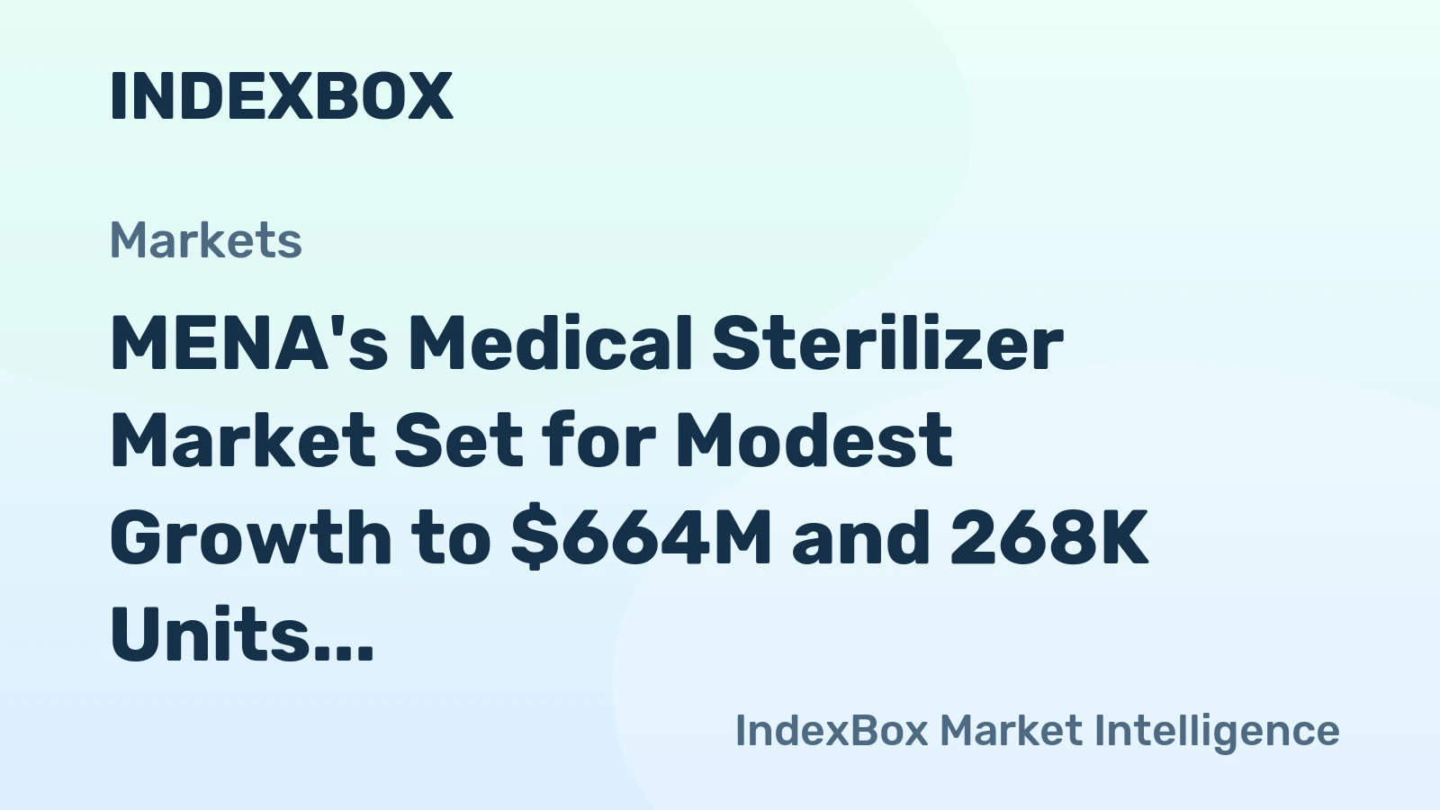 MENA's Medical Sterilizer Market Set for Modest Growth to $664M and 268K Units by 2035