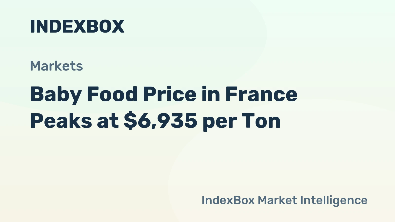Baby Food Price in France Peaks at $6,935 per Ton