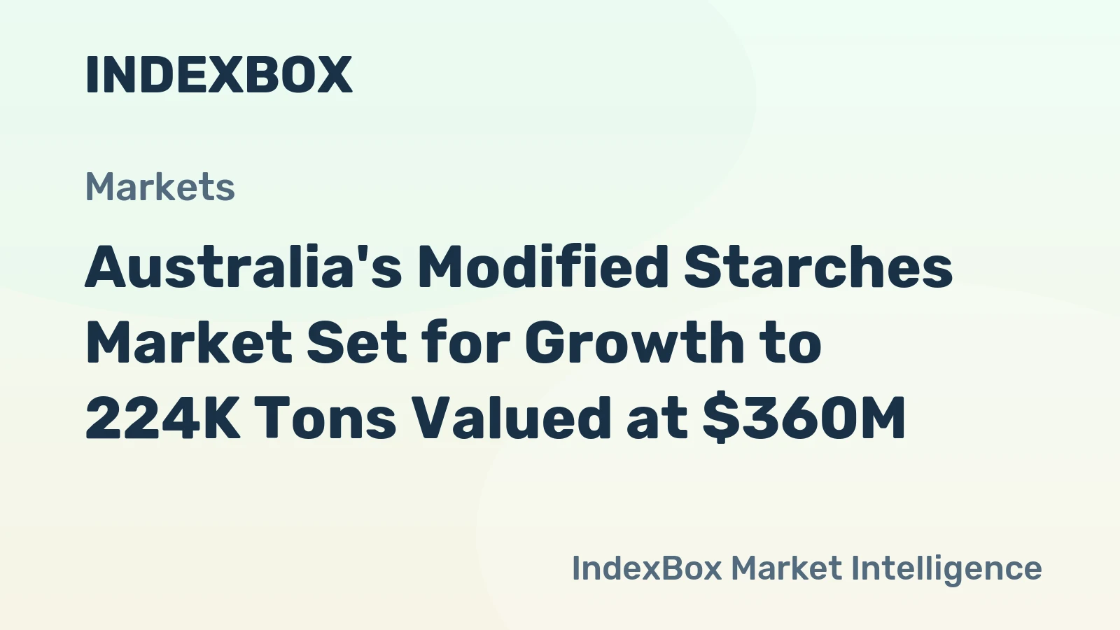 Australia's Modified Starches Market Set for Growth to 224K Tons Valued at $360M