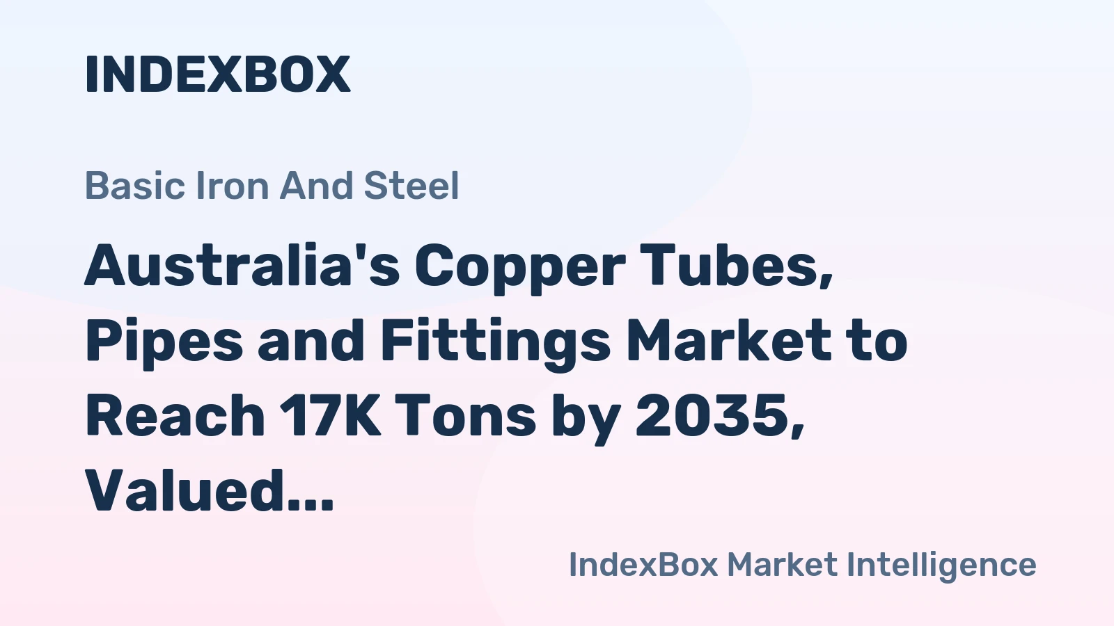 Australia's Copper Tubes, Pipes and Fittings Market to Reach 17K Tons by 2035, Valued at $264M