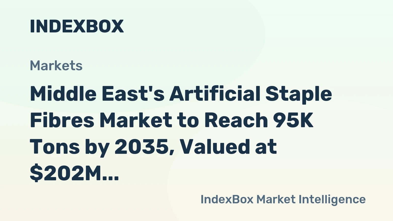 Middle East's Artificial Staple Fibres Market to Reach 95K Tons by 2035, Valued at $202M